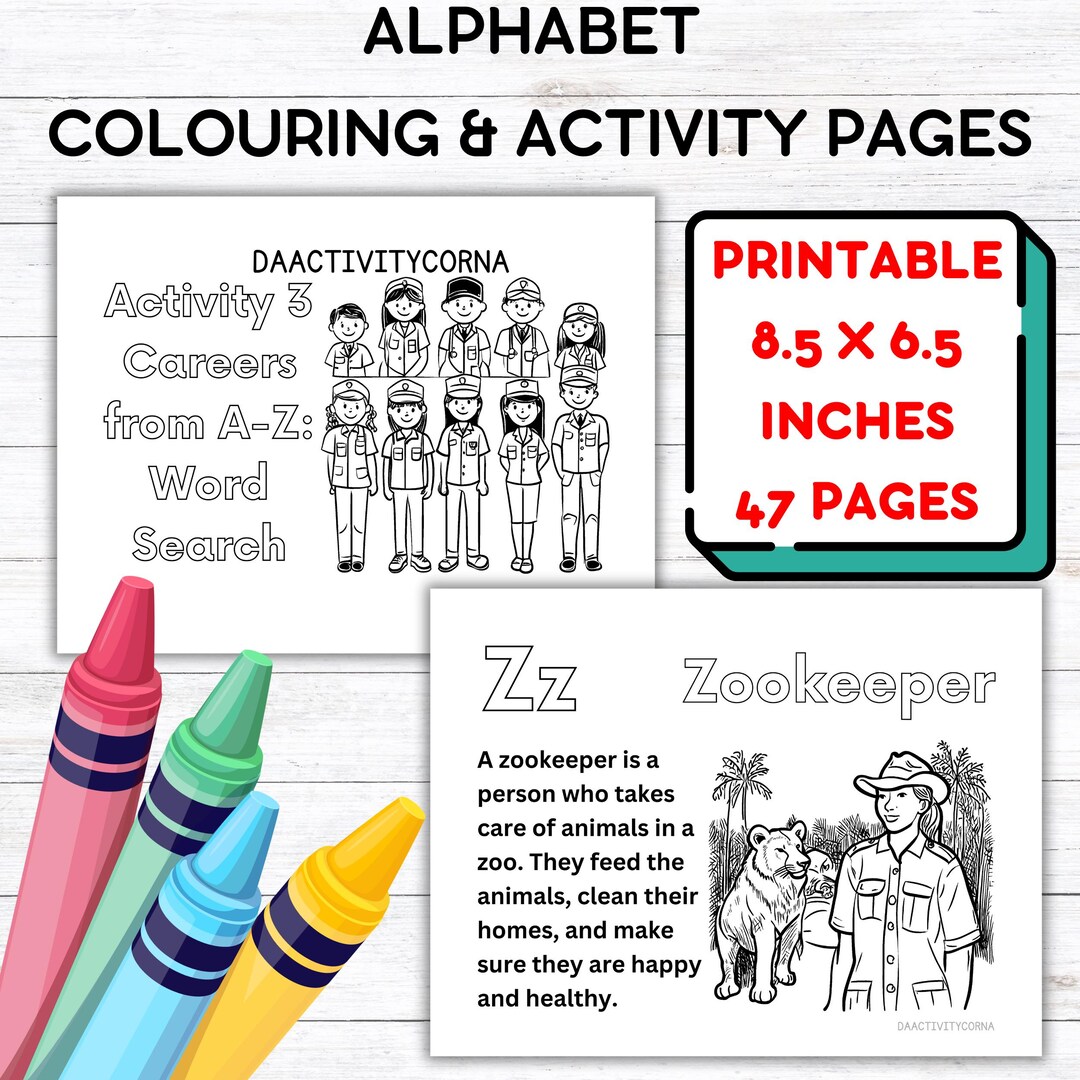 Printable Coloring Pages for Kids, A-Z Careers Coloring & Activity ...