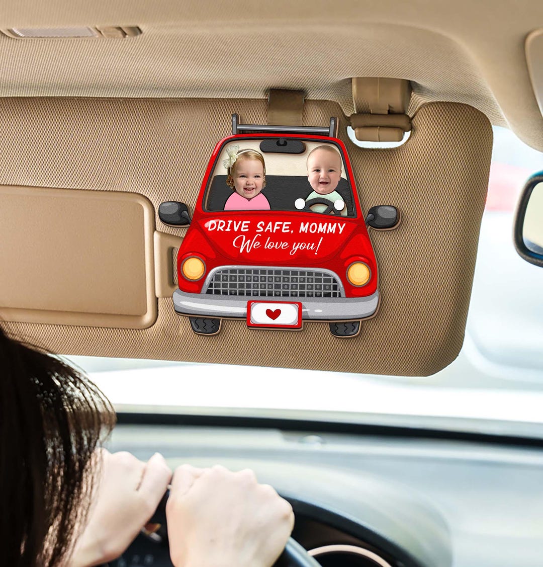 Personalized Photo Wooden Car Visor Clip - Drive Safe Car Visor Clip ...