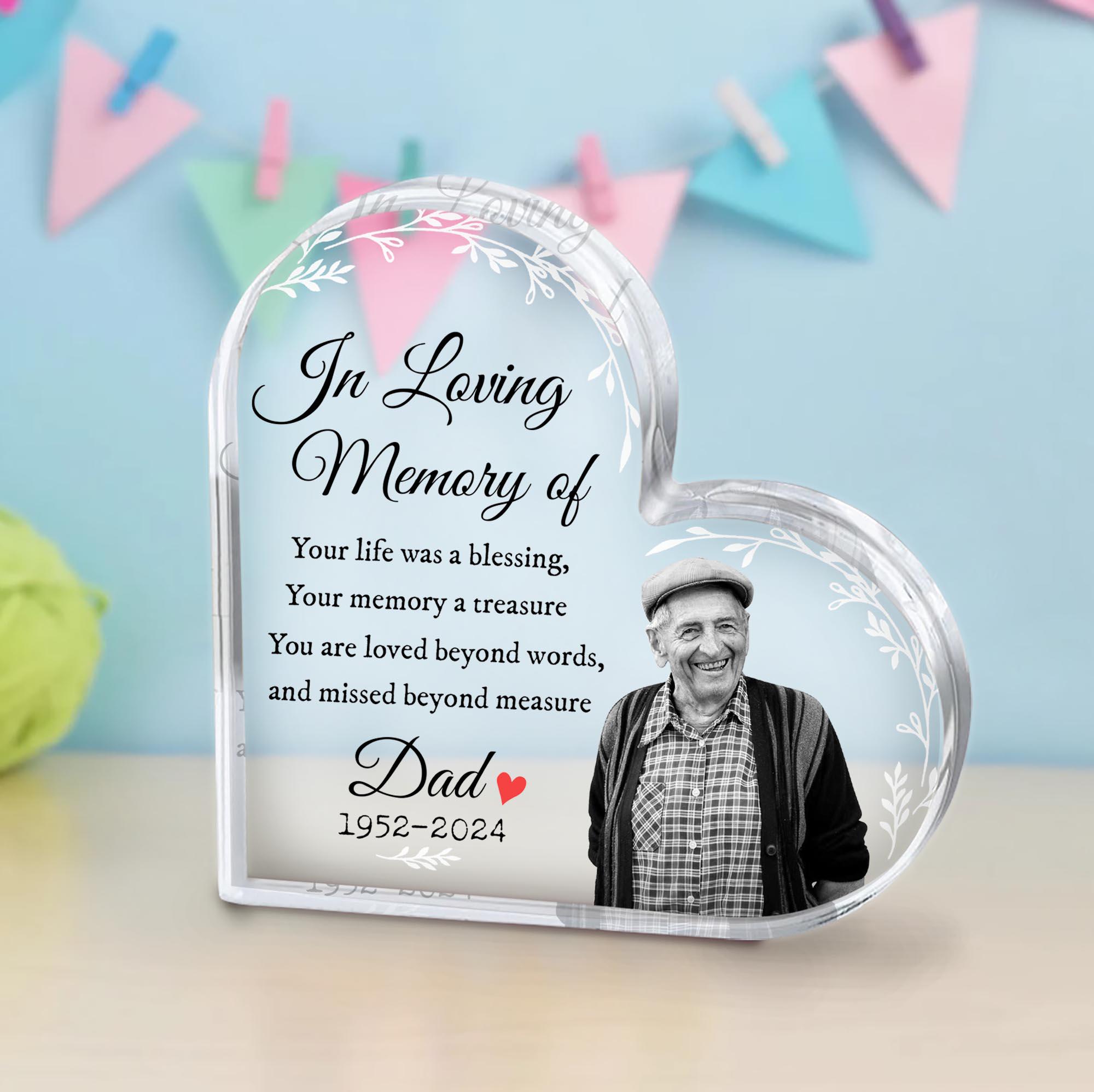 Loss of Father Gift Memorial Plaque, Personalized Dad Sympathy Gift ...