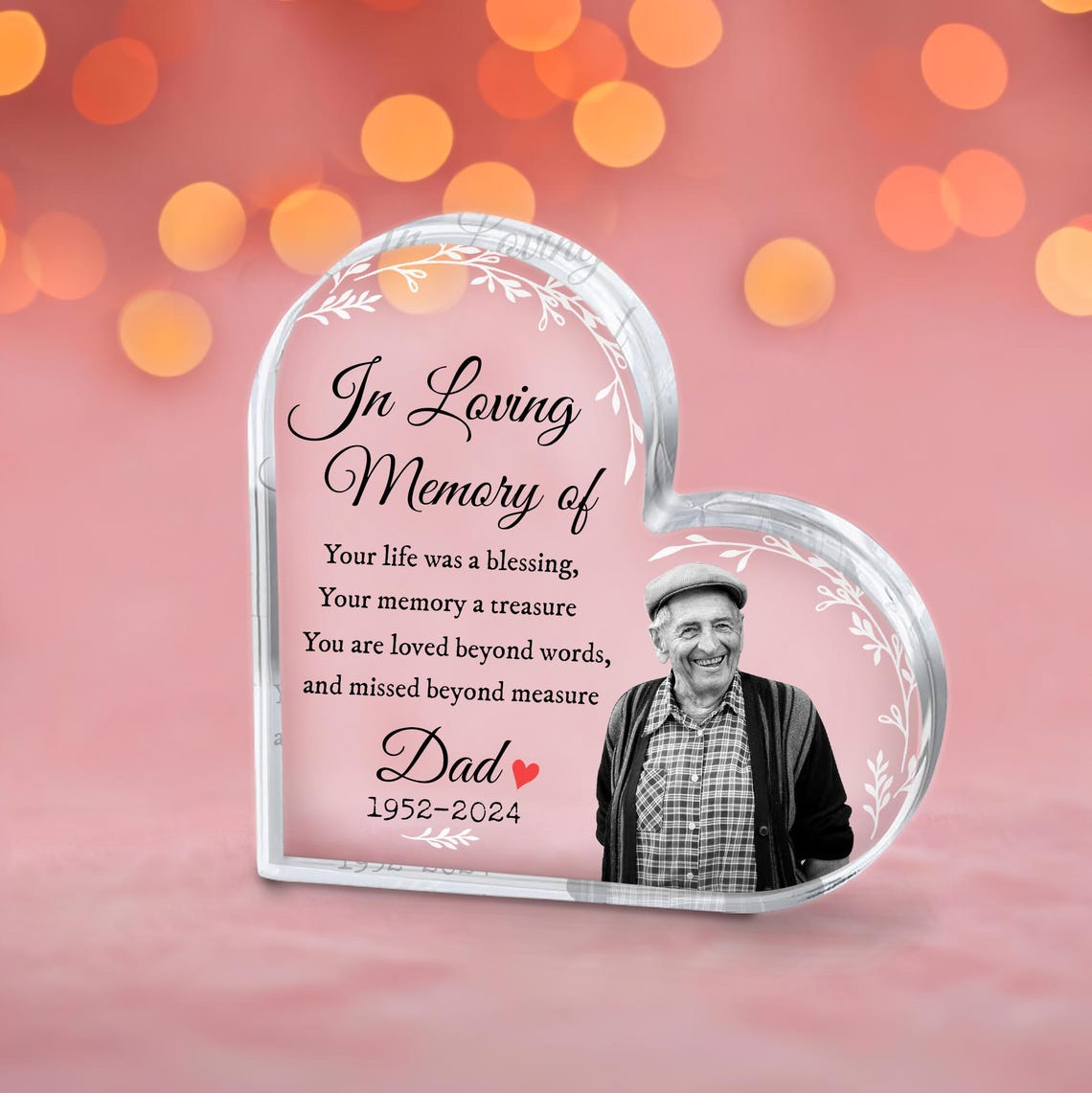 Loss of Father Gift Memorial Plaque, Personalized Dad Sympathy Gift ...