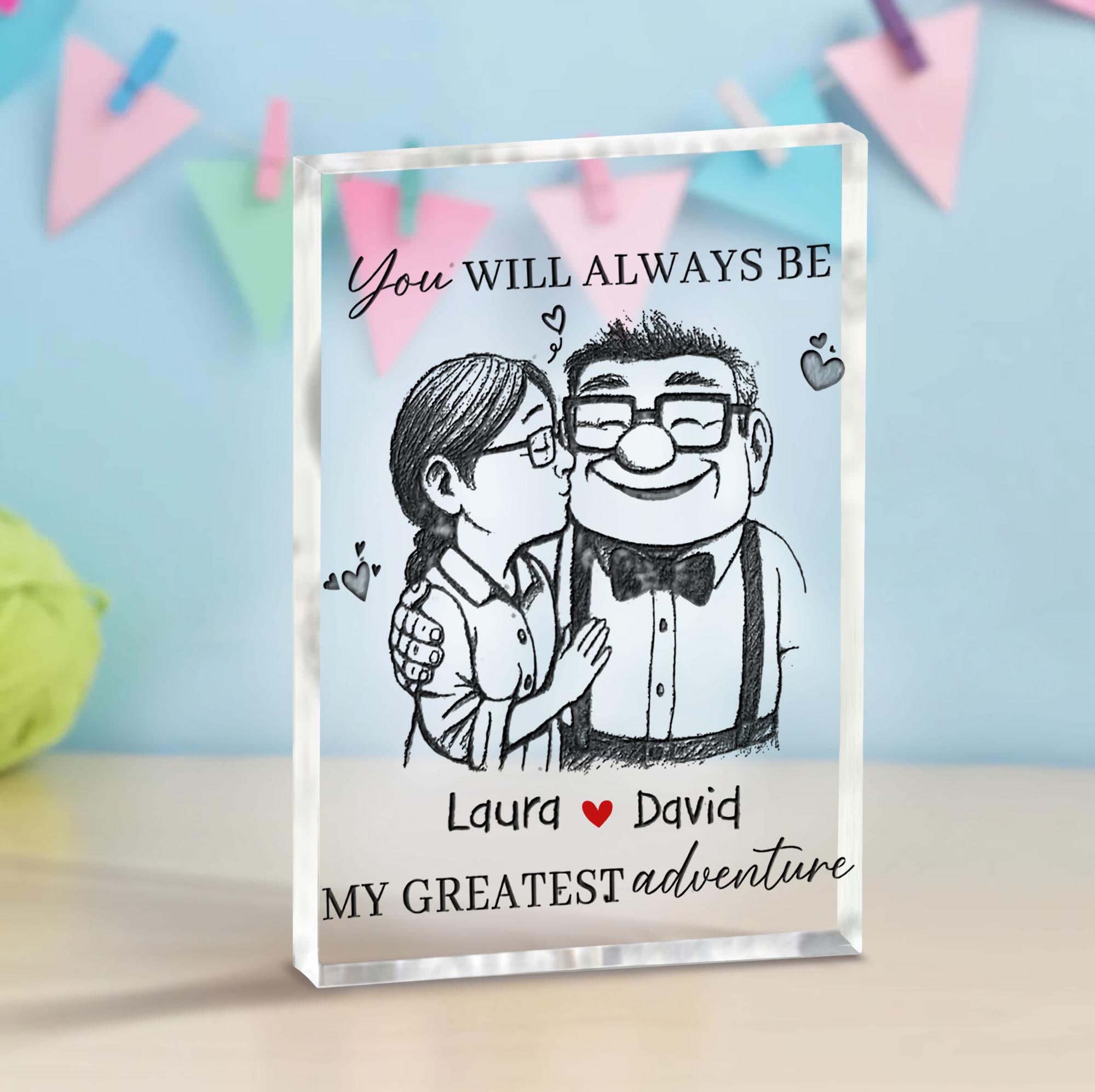 Carl and Ellie Shaped Acrylic Plaque, up Movie Love Sign, Disney Couple ...