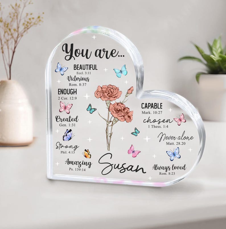Customizable Bible Verse Sign, Christian Acrylic Plaque, Custom Bible ...