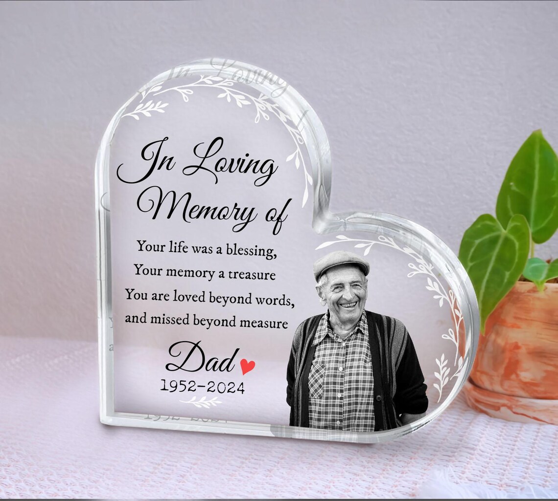 Loss of Father Gift Memorial Plaque, Personalized Dad Sympathy Gift ...