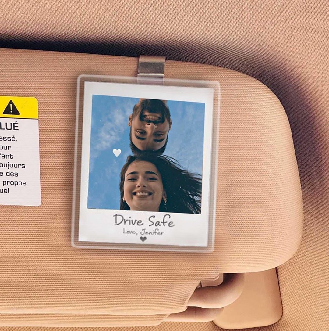 Photo Car Visor Clip, Custom Sun Visor Clip, Personalized Photo Car ...