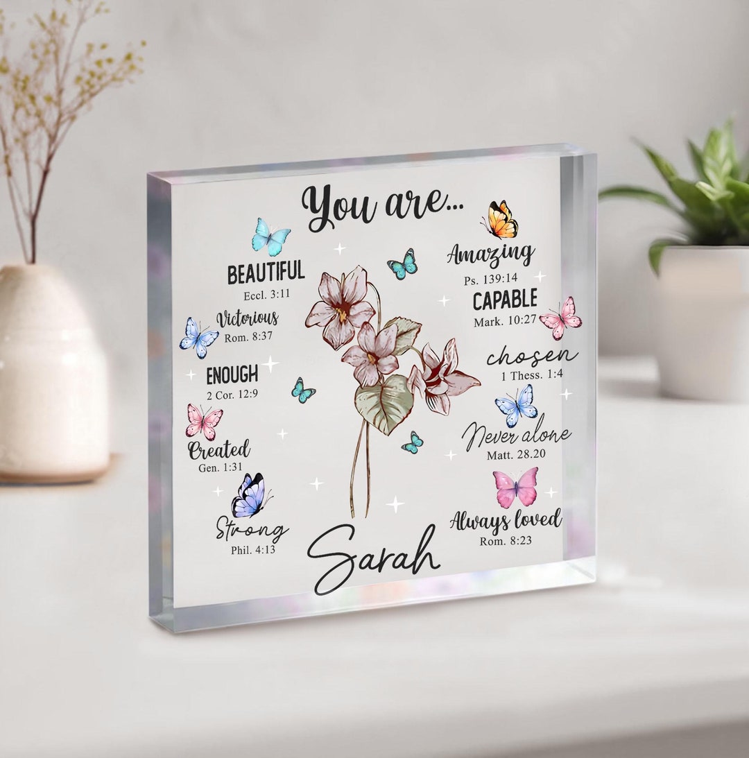 Personalized Bible Verse Acrylic Plaque, Custom Favorite Bible Verse ...