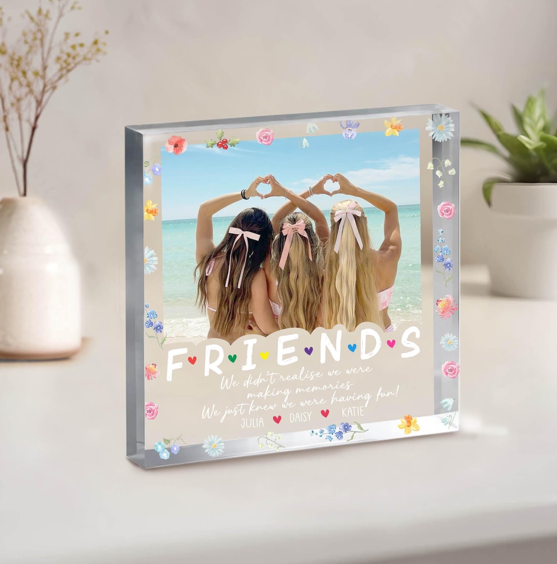 Custom Forever Friends Stand, Acrylic Picture Frame, Personalized ...