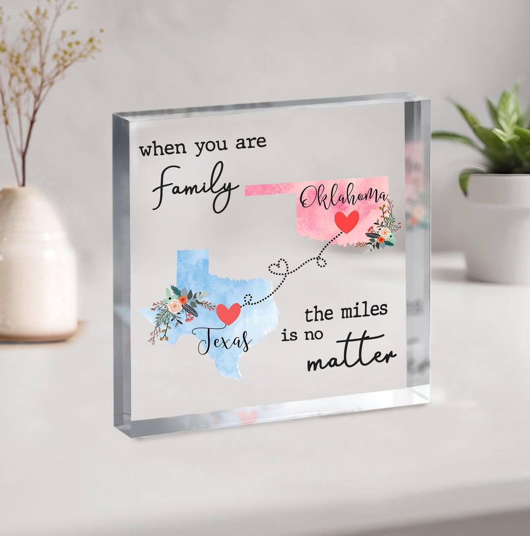 Custom Family Map State, Long Distance Gift, Home State Gifts ...