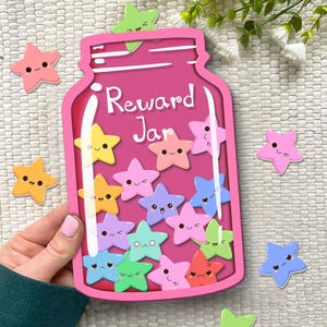 Custom Reward Jar for Kids, Personalized Star Token Behavior Chart ...