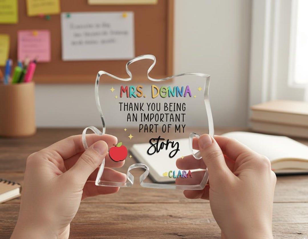 Personalized Teacher Appreciation Gift Puzzle Piece, Thank You Teacher ...