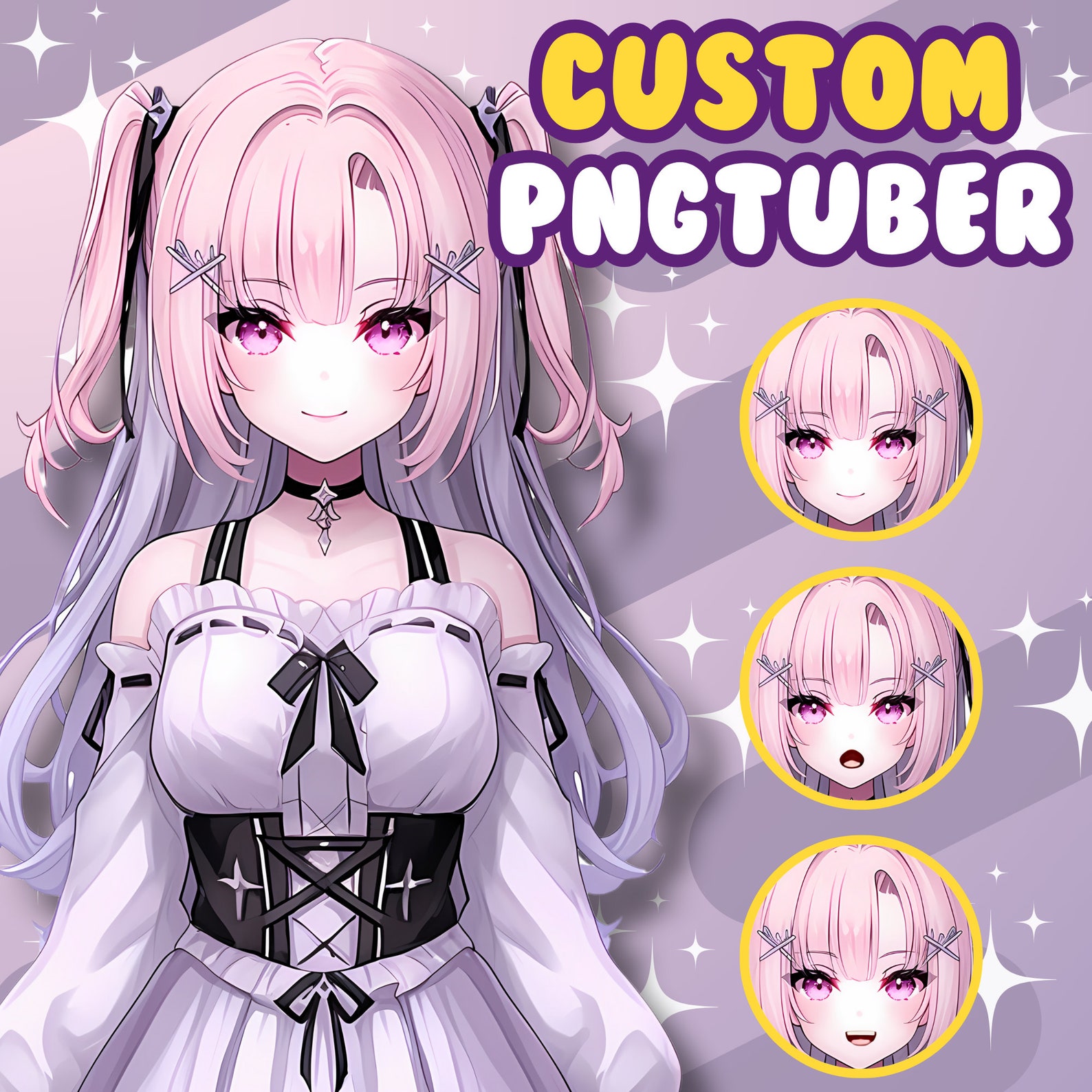 CUSTOM PNGTUBER Pngtuber Model, Live2d Model, Pngtuber Character ...