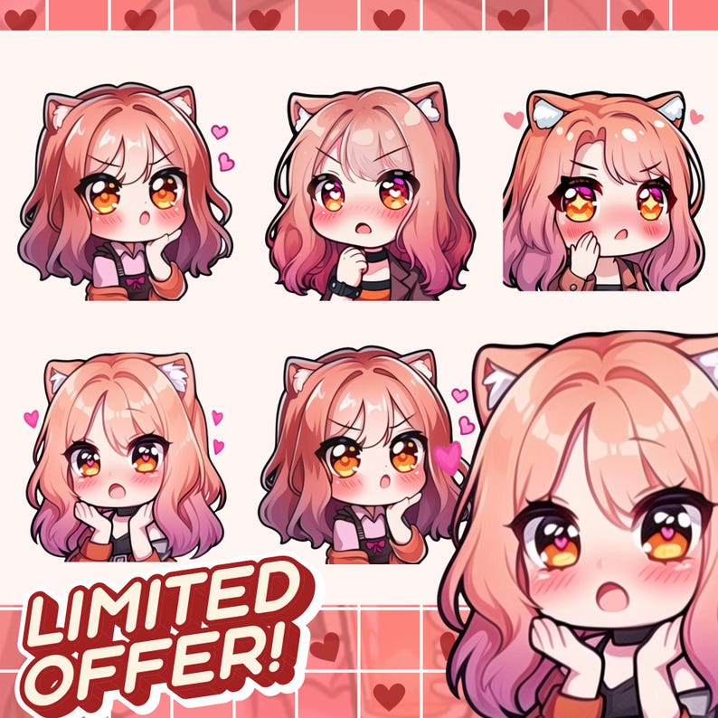 Custom Chibi Twitch Emotes: Animated Vtuber Sub Emotes - Etsy