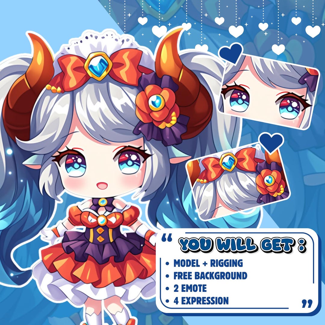 Custom Chibi Vtuber, Chibi Vtuber Assets, Chibi Vtuber Commission ...