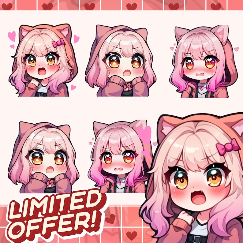 Custom Chibi Twitch Emotes: Animated Vtuber Sub Emotes - Etsy