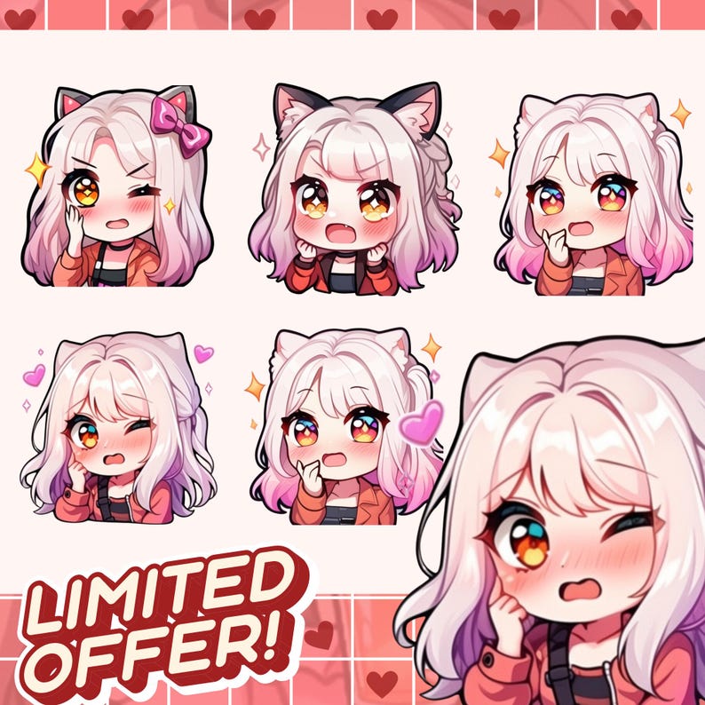 Custom Chibi Twitch Emotes: Animated Vtuber Sub Emotes - Etsy
