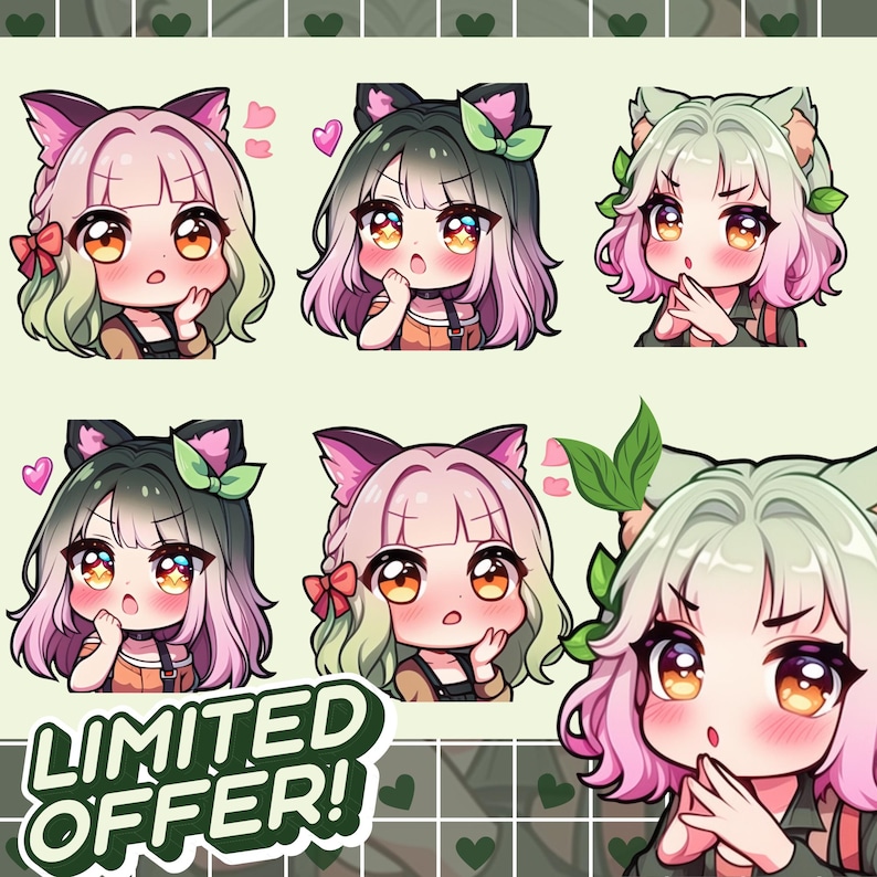 Custom Chibi Twitch Emotes: Animated Vtuber Sub Emotes - Etsy