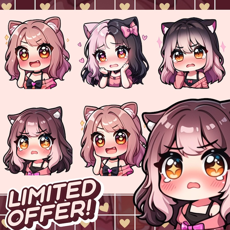 Custom Chibi Twitch Emotes: Animated Vtuber Sub Emotes - Etsy