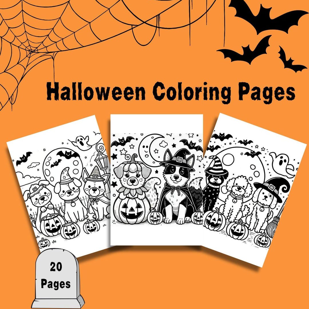 20 Cute Halloween Coloring Pages for Kids Printable Halloween Dog ...