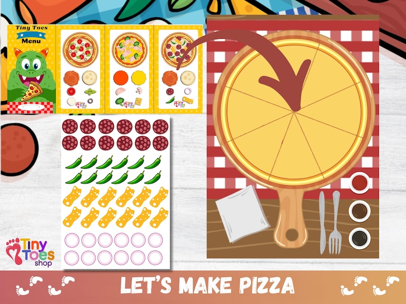 Kids Pizza Making Kit: Printable Food Craft (PDF Pattern) - Etsy