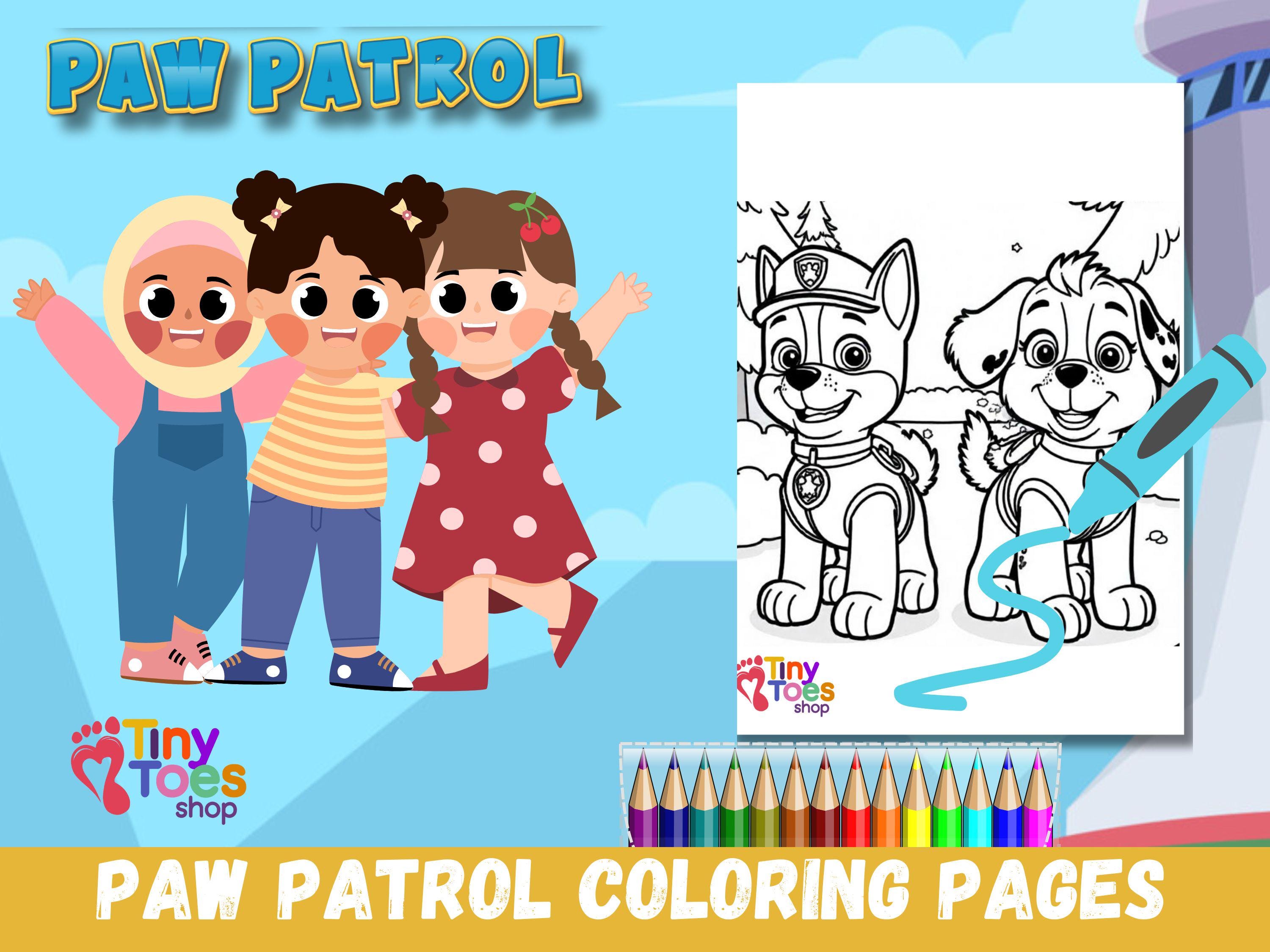 Paw Patrol Coloring Pages Bundle, Printable Activity Book for Kids, Fun ...