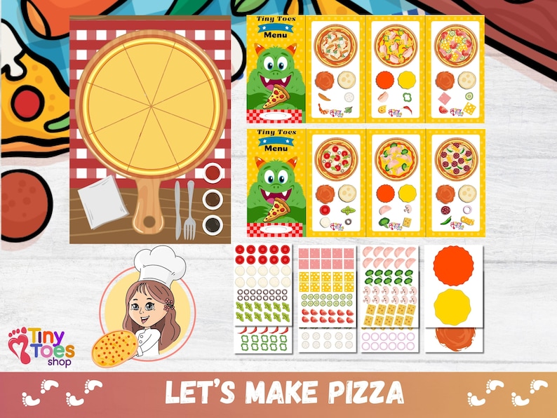 Kids Pizza Making Kit: Printable Food Craft (PDF Pattern) - Etsy