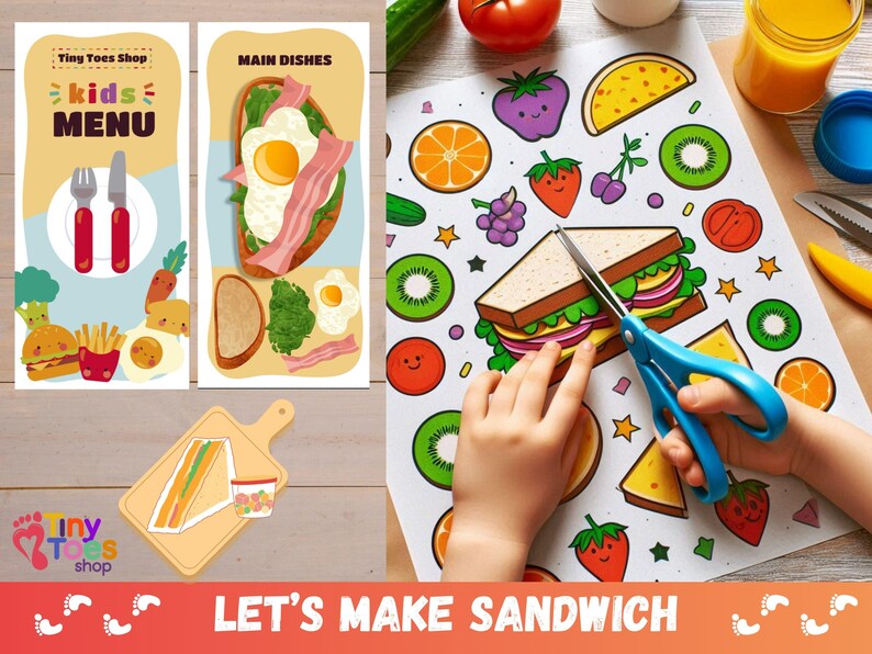 Printable Sandwich Making Bundle Activity for Kids | DIY Food Play for ...