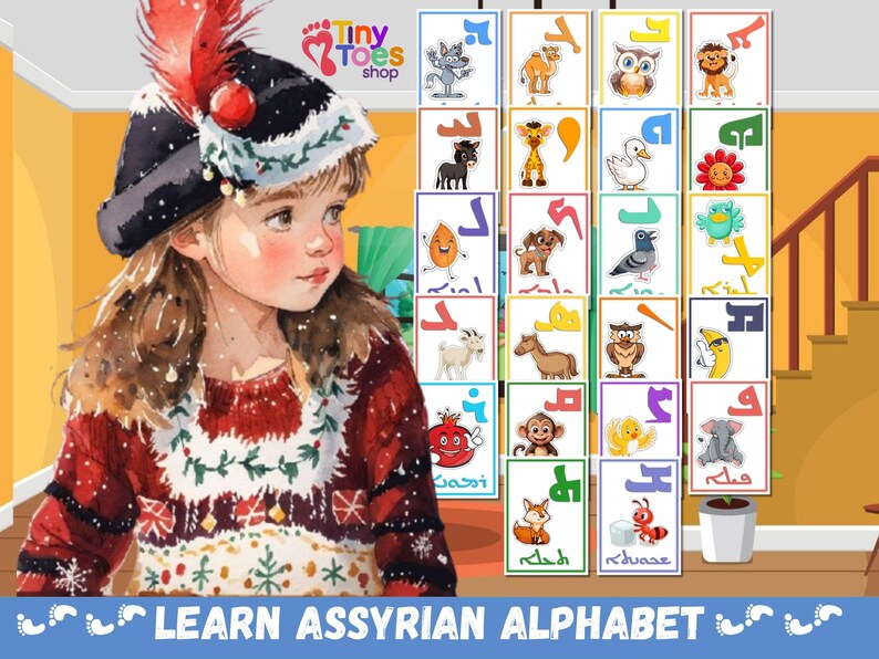 Assyrian Alphabet Flashcards: Kids Language Learning (digital Download ...