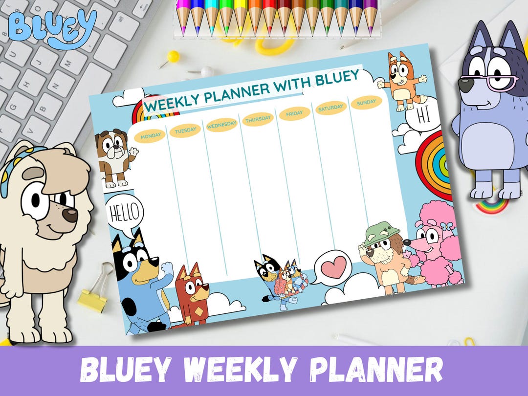 Bluey Weekly Planner: Kids Homeschool Checklist (printable) - Etsy