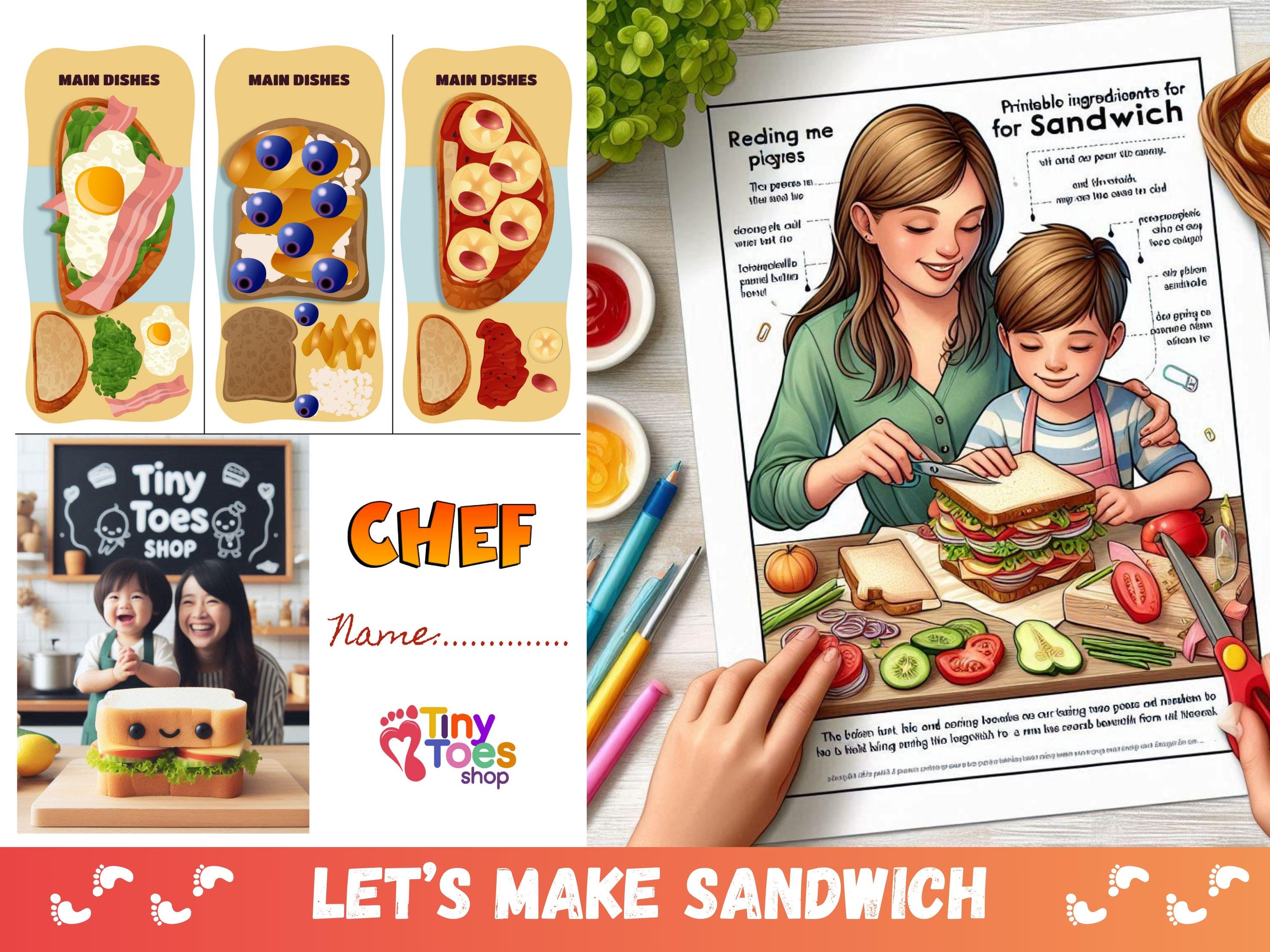 Printable Sandwich Making Activity for Kids DIY Food Play for Preschool ...