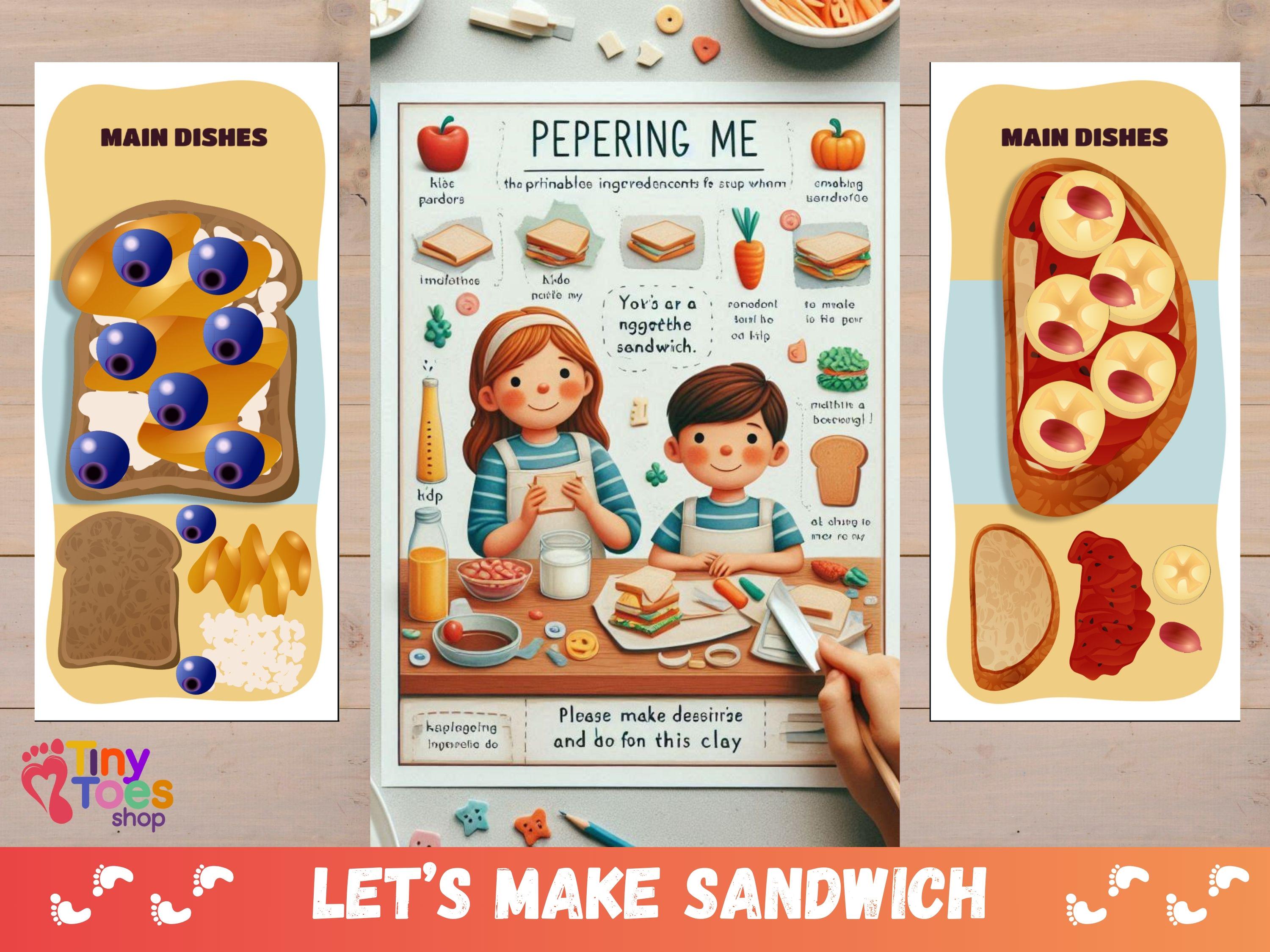 Printable Sandwich Making Activity for Kids DIY Food Play for Preschool ...