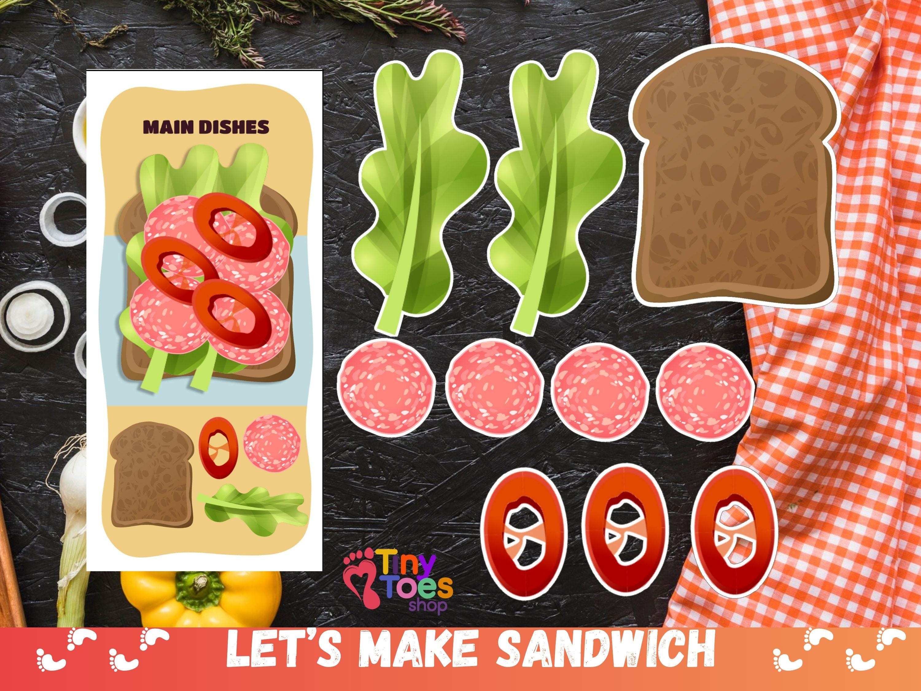 Printable Sandwich Making Activity for Kids DIY Food Play for Preschool ...