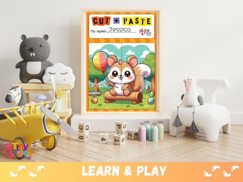 Printable Cut and Paste Activity Sheets Bundle for Kids-fun Cartoon ...