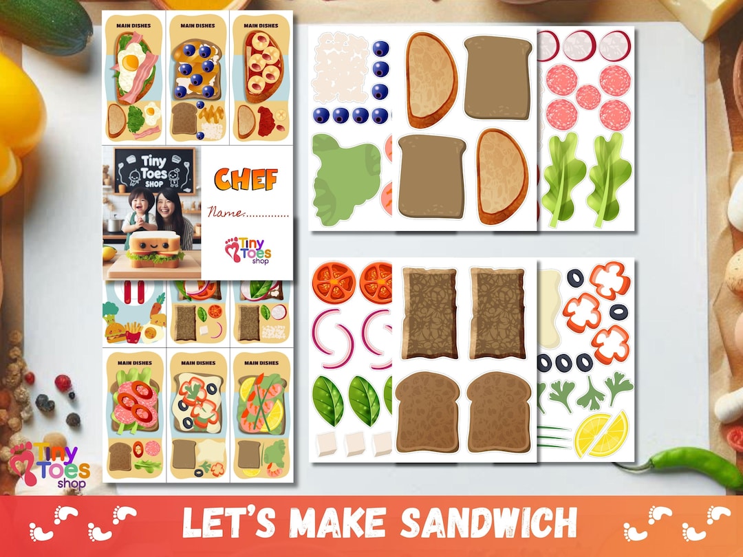 Printable Sandwich Making Activity for Kids | DIY Food Play for ...