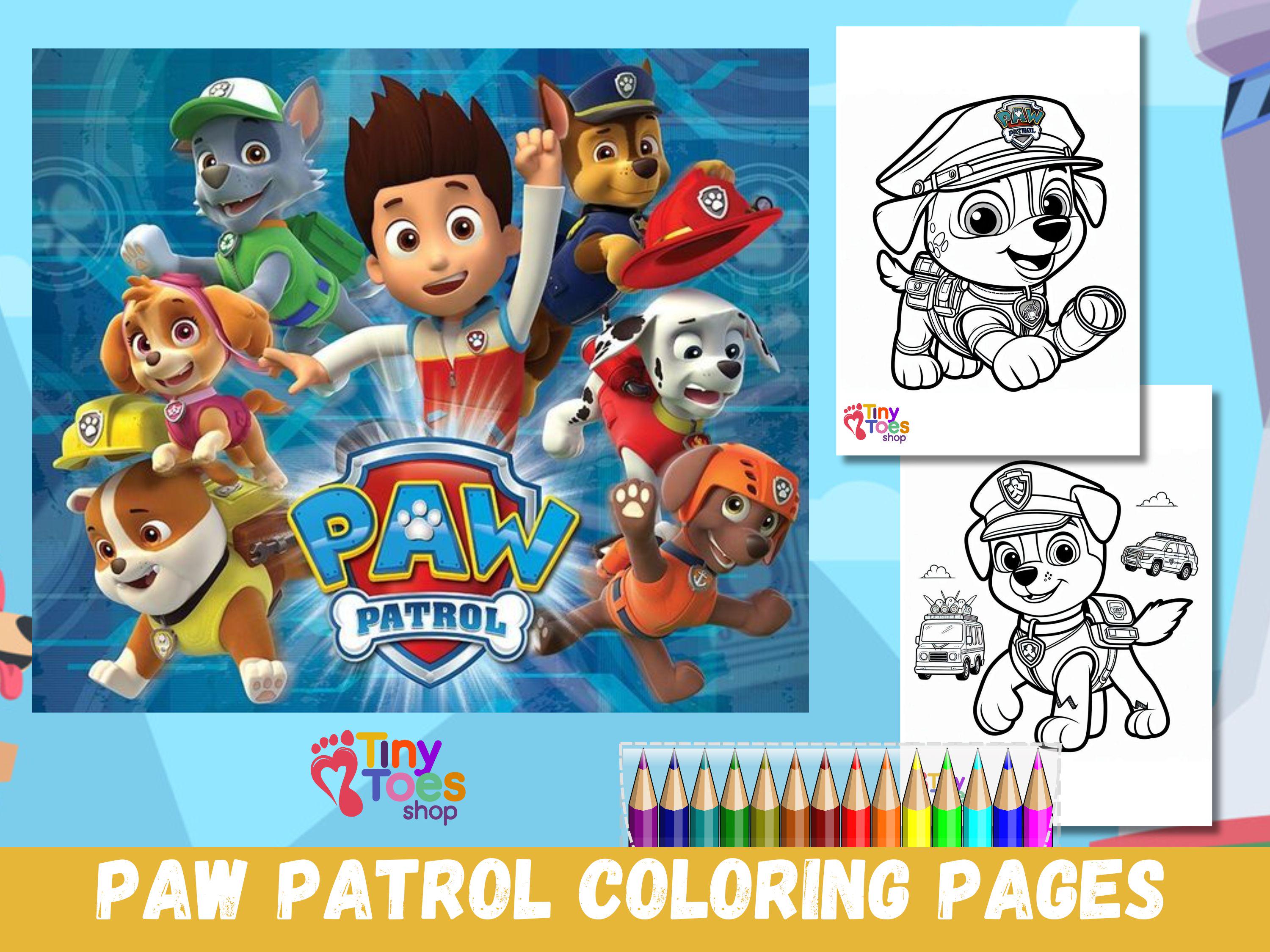 Paw Patrol Coloring Pages Bundle, Printable Activity Book for Kids, Fun ...