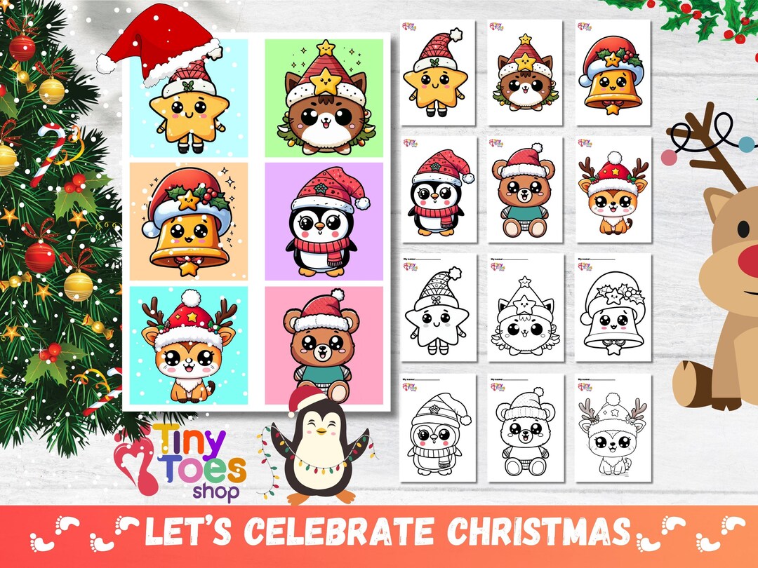 Christmas Coloring Pages for Kids Cute Printable Holiday Activity Pack ...