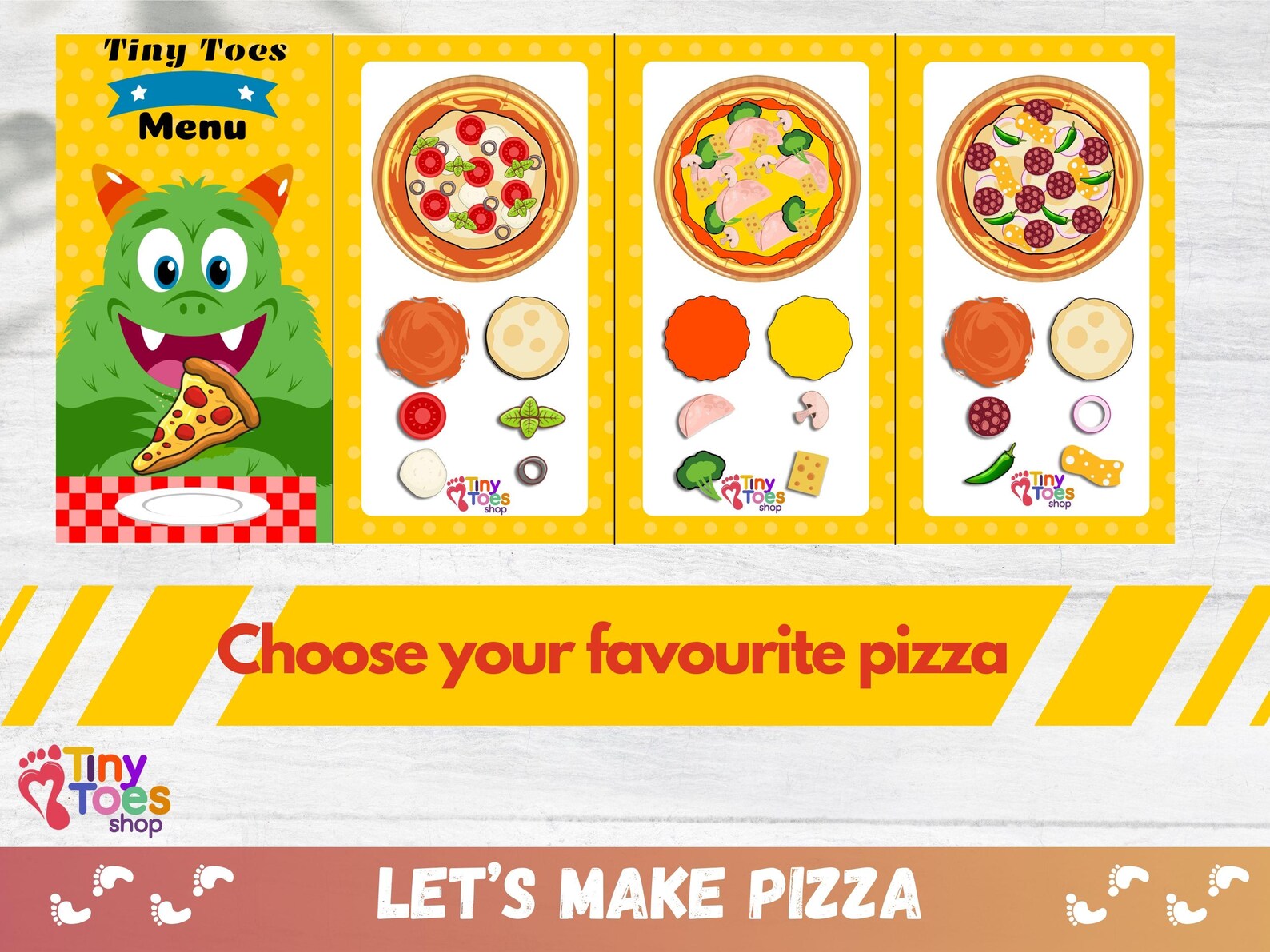 Kids Pizza Making Kit | Printable Pizza Craft | Fun DIY Food Activity ...