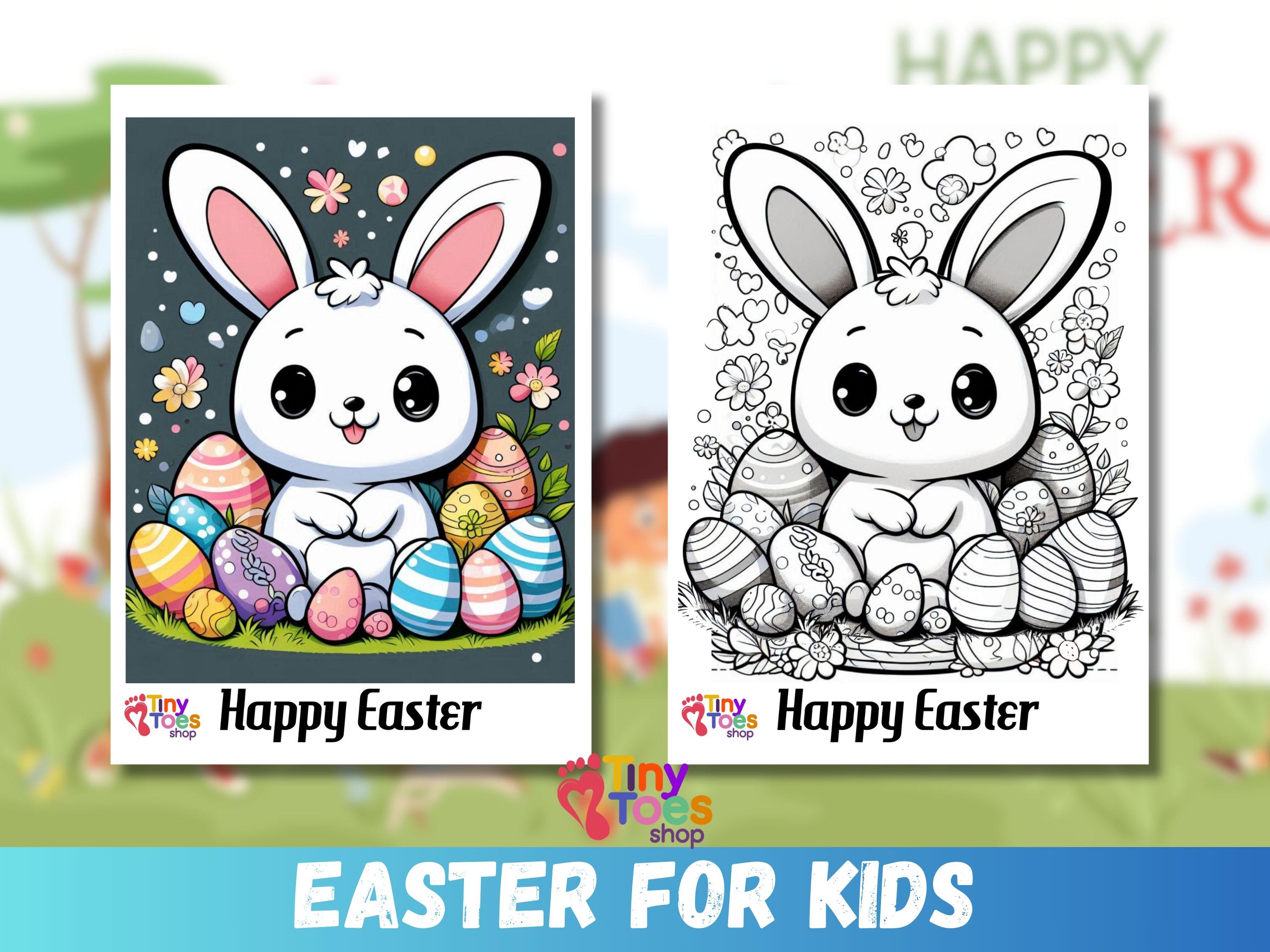 Easter Coloring Pages Bundle for Kids & Adults Instant Download PDF ...