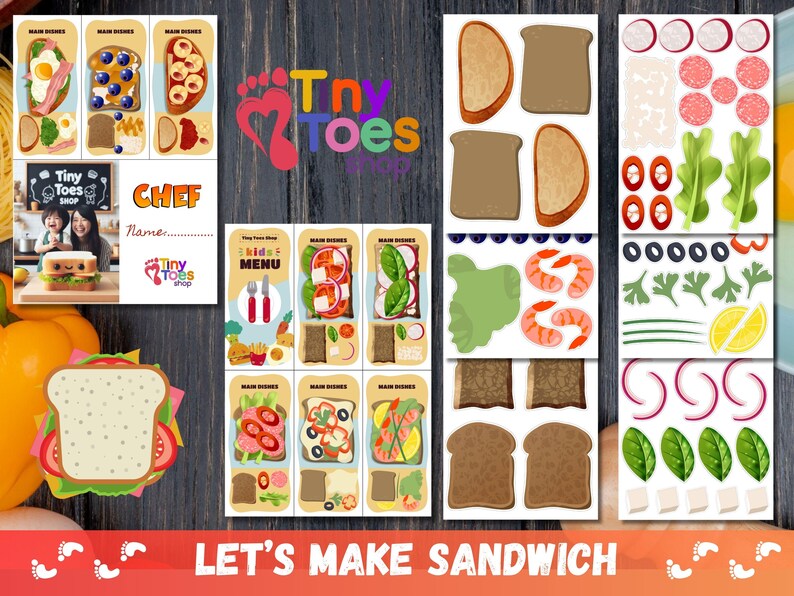 Printable Sandwich Making Activity for Kids | DIY Food Play for ...