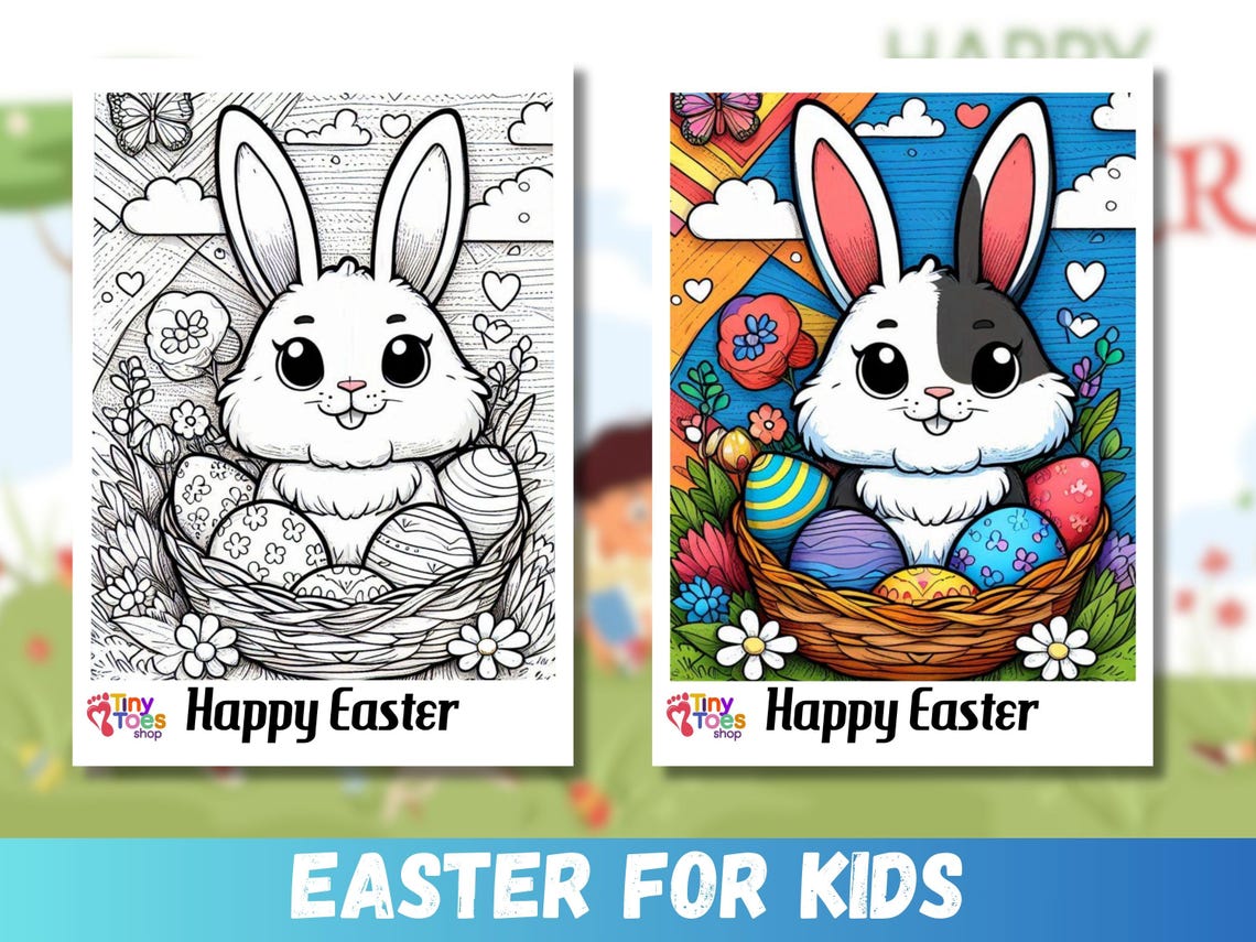 Easter Coloring Pages Bundle for Kids & Adults Instant Download PDF ...