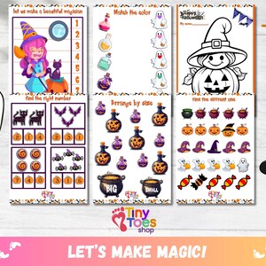 Halloween Activity Sheets: Printable Learning Games for Kids (ages 3-6 ...