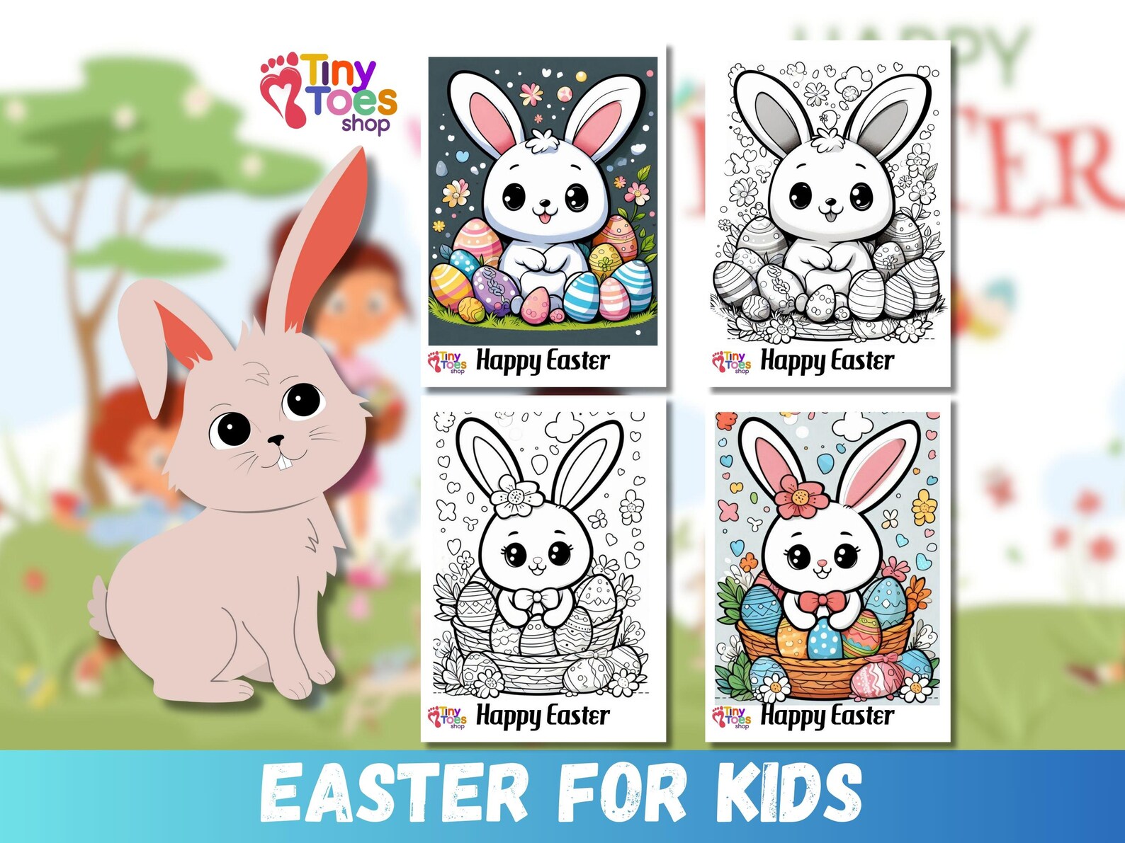 Easter Coloring Pages Bundle for Kids & Adults Instant Download PDF ...