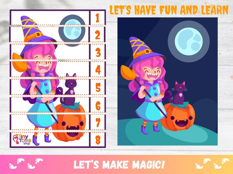 Halloween Activity Sheets: Printable Learning Games for Kids (ages 3-6 ...