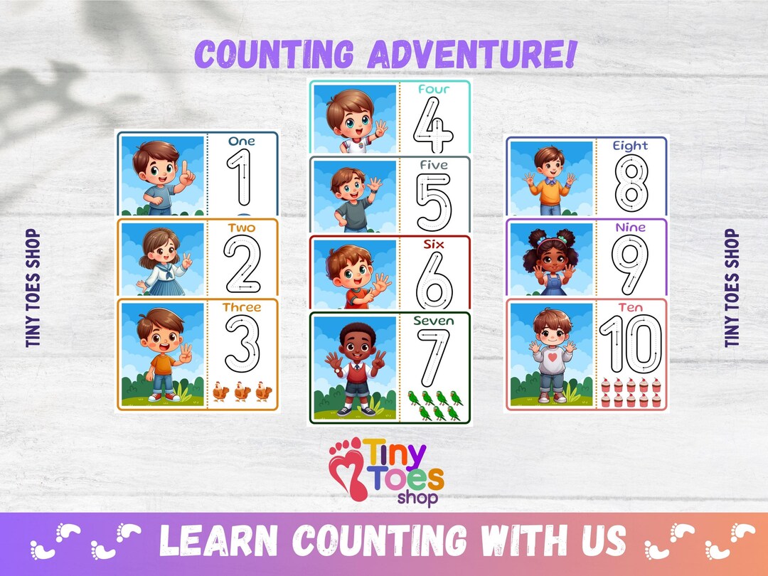 Finger Counting Flash Cards: Numbers 0-10, Preschool Learning (PDF) - Etsy