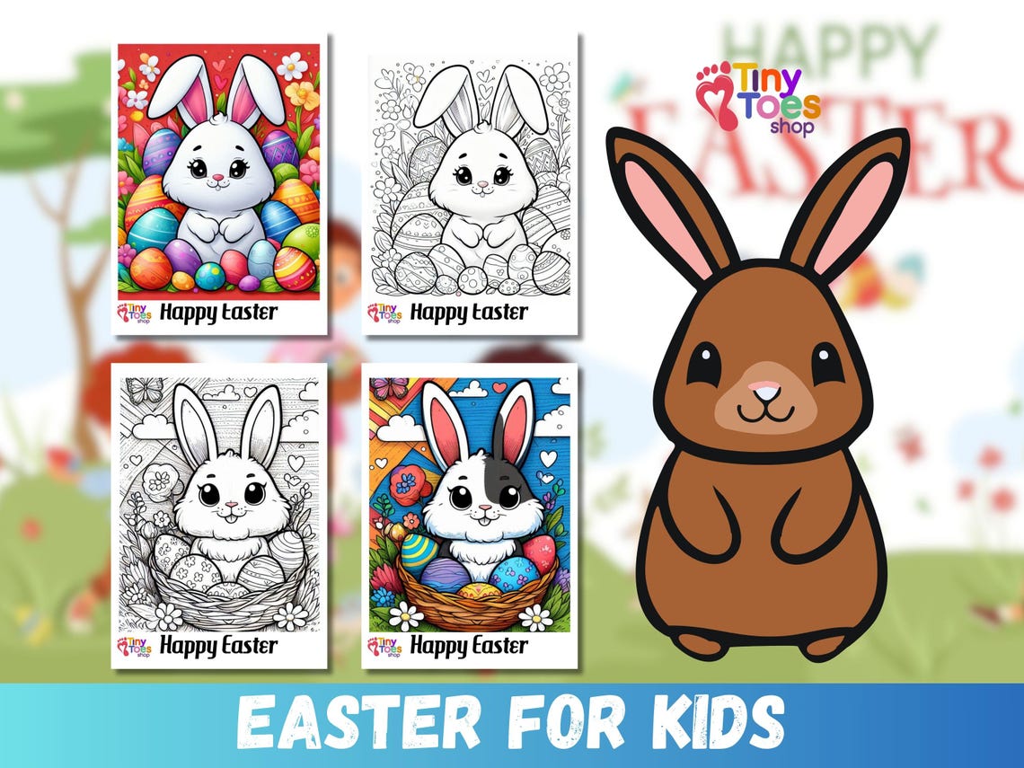 Easter Coloring Pages Bundle for Kids & Adults Instant Download PDF ...