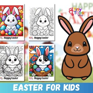 Easter Coloring Pages Bundle for Kids & Adults Instant Download PDF ...