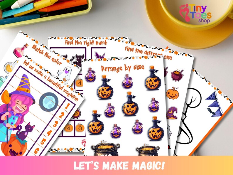 Halloween Activity Sheets: Printable Learning Games for Kids (ages 3-6 ...