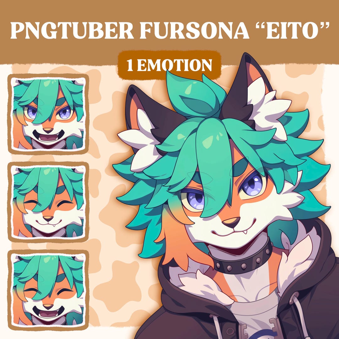 Cute Pngtuber Model | Male Fursona PNG Tuber Premade Model | Adoptable ...