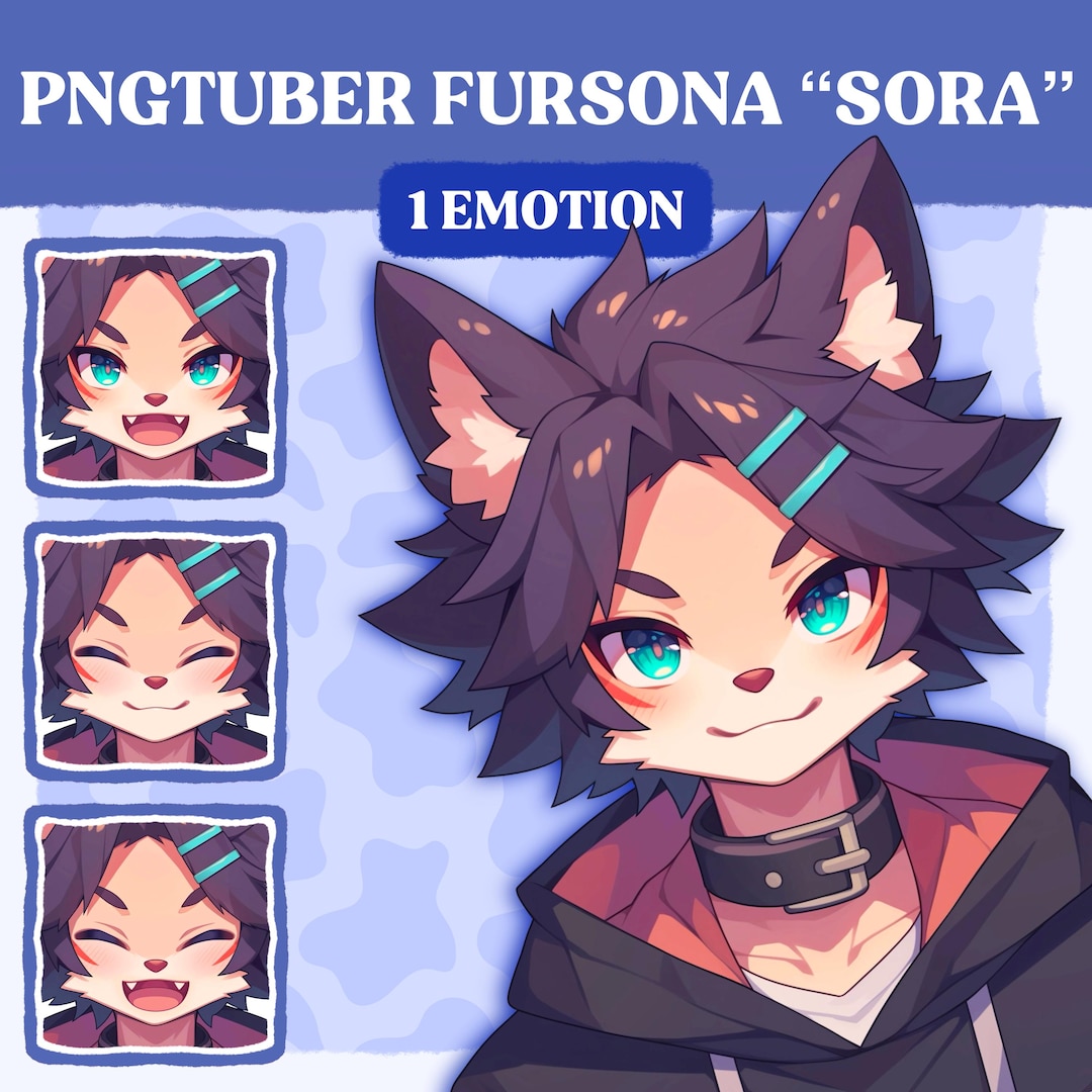 Cute Pngtuber Model | Male Fursona PNG Tuber Premade Model | Adoptable ...