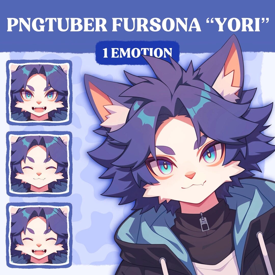 Cute Pngtuber Model | Male Fursona PNG Tuber Premade Model | Adoptable ...