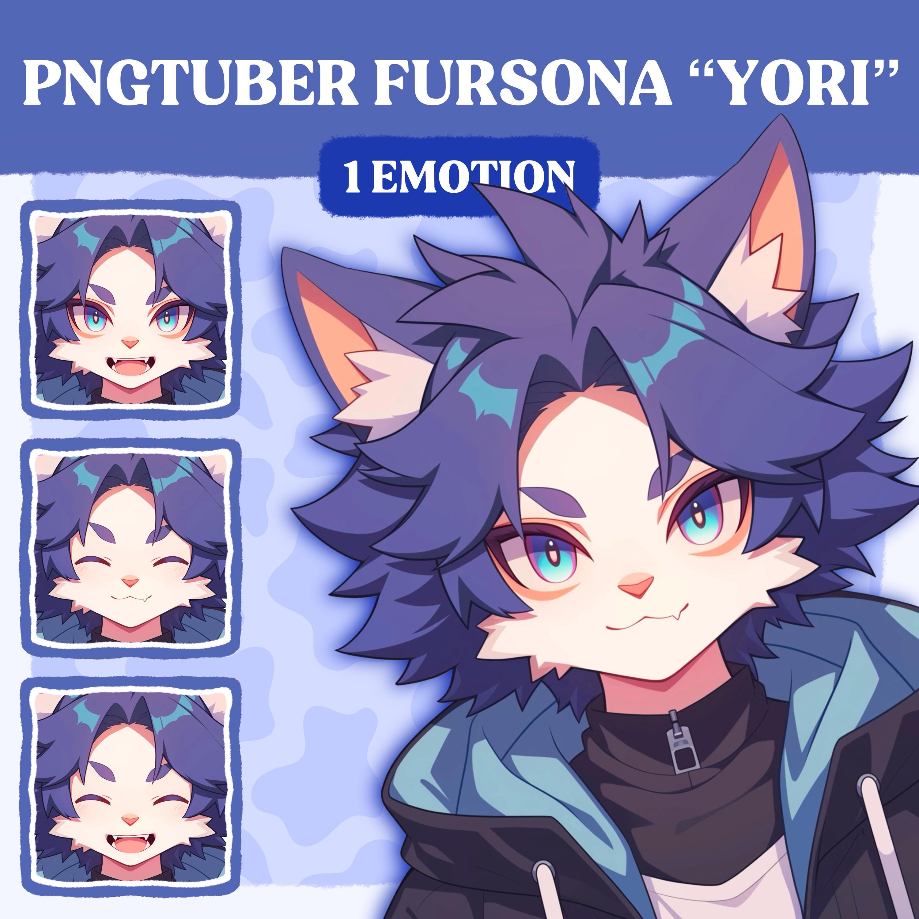 Cute Pngtuber Model | Male Fursona PNG Tuber Premade Model | Adoptable ...