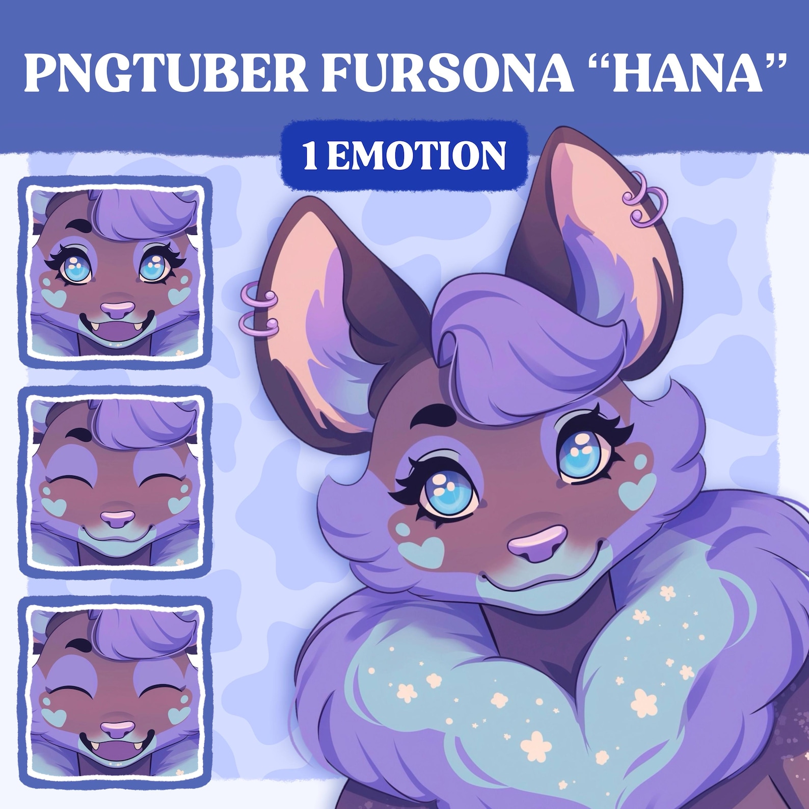 Cute Pngtuber Model | Female Fursona Pngtuber Premade Model | Adoptable ...